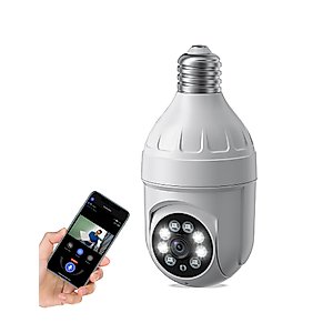 Aiwit 1080p Light Bulb Wireless Security Camera, 355° Panoramic Dome Cam, Live View, AI Human Detection, 2-Way Audio, Color Night Vision, Cloud Storage, Spotlights, Indoor/Outdoor Surveillance