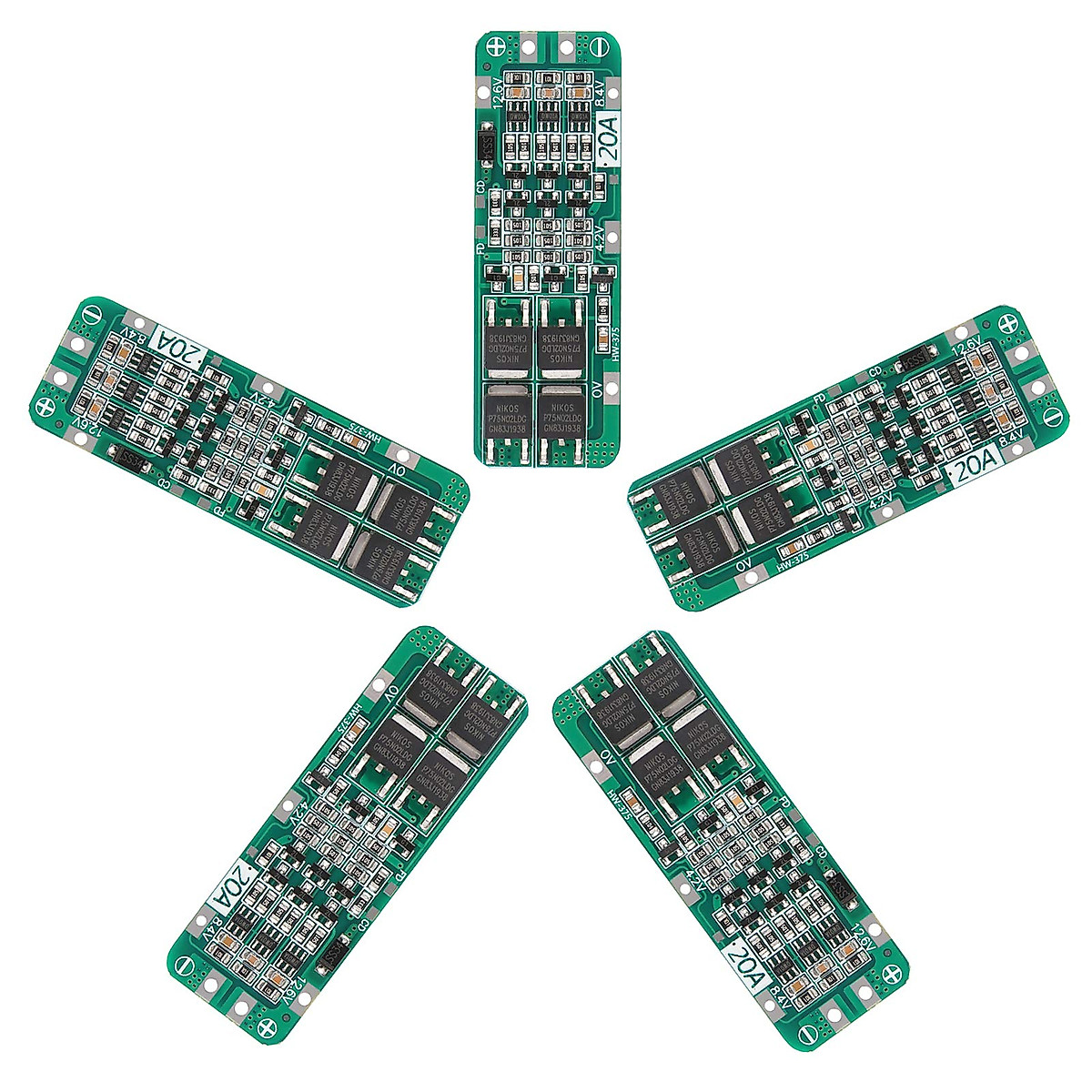 ACEIRMC 5pcs 3S 20A Li-ion Lithium Battery 18650 Charger PCB BMS Protection Board 12.6V Module
