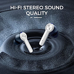 OneOdio True Wireless Earbuds, F2 Wireless Headphones,10mm Drivers with Big Bass, 48H Playtime, Tiny Size Wireless Earbuds for Commute, Work, Workout, Running White