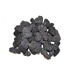 Black Lava Rocks for Fire Pit, 1 Cu Ft, (35 to 40 pounds). Naturally Formed Volcanic Rock Mined in the USA. Varies In Size From 1/2" to 1 1/2"