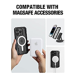 RAPTIC Secure Compatible with MagSafe for iPhone 14 Pro Case, Military Grade 13ft Drop Protection, Strong Magnetic, Shockproof & Anti-Scratch, 6.1 inch, Charcoal