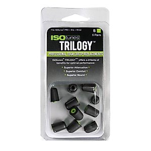 ISOtunes Trilogy™ Foam Replacement Eartips for ISOtunes PRO, Xtra, Wired (5 Pair Pack) (Small, Green)