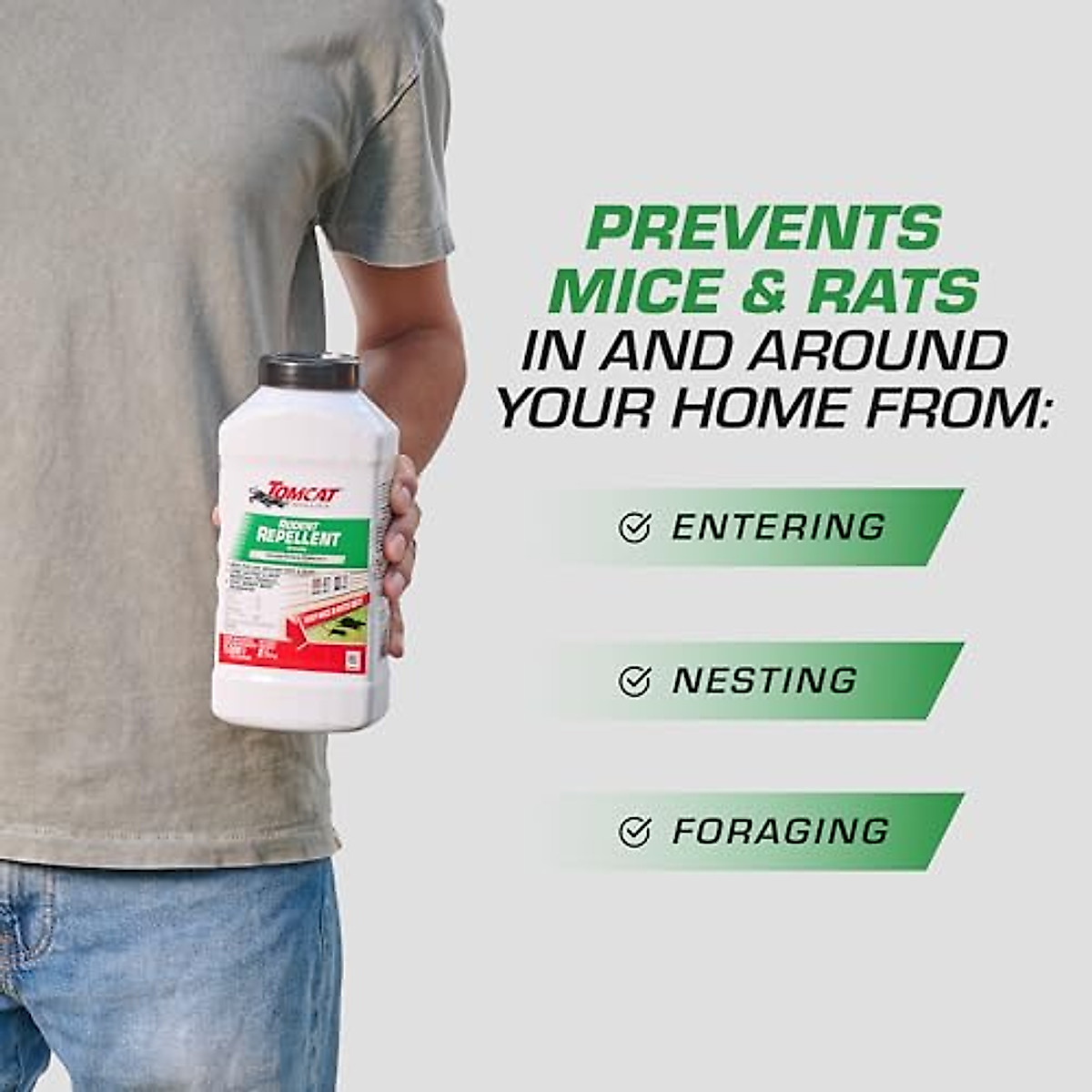 Tomcat Repellents Rodent Repellent Granules, For Outdoor Mouse and Rat Prevention, 2 lb.