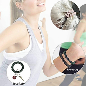 BIHRTC 5 Color Wrist Keychain Plastic Spring Flexible Spiral Wrist Coil Stretchable Wrist band Wristlet Keychain Bracelet Wrist Coil Key Chains Key Holder Key Ring for ID Badge Sauna Outdoor Sport