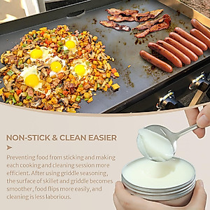 AWEASROY Griddle Seasoning & Cast Iron Seasoning Conditioner 7 OZ, Food Safe Griddle Seasoning for Blackstone, Maintain a Cleaner Non-Stick Skillet, with 10pcs Cloths for Easy Application