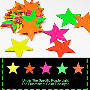 120Ft Star Neon Garland Hanging Paper Glow Party Neon Party Hanging Decoration for Birthday Wedding Neon Party Background Decoration Supplies(8Pcs)