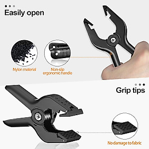 EMART 6 Pack Heavy Duty Muslin Spring Clamps, 4.5 inch Photo Booth Backdrop Clips for Photography Studio - Black