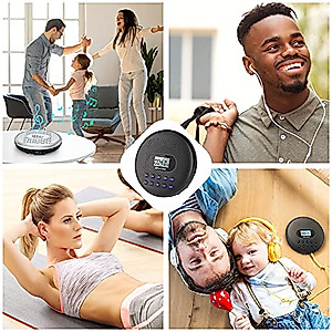 CD Player Portable, ARAFUNA Portable CD Player with Dual Stereo Speakers, Rechargeable CD Player for Car with Anti-Skip Protection, Walkman CD Player with Headphones and AUX Cable