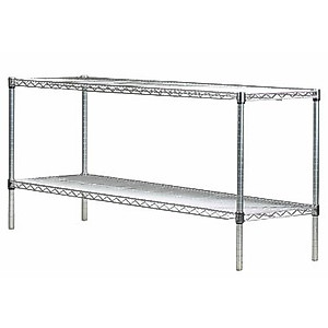 Omega 18" Deep x 72" Wide x 14" High 2 Tier Chrome Starter Shelving Unit