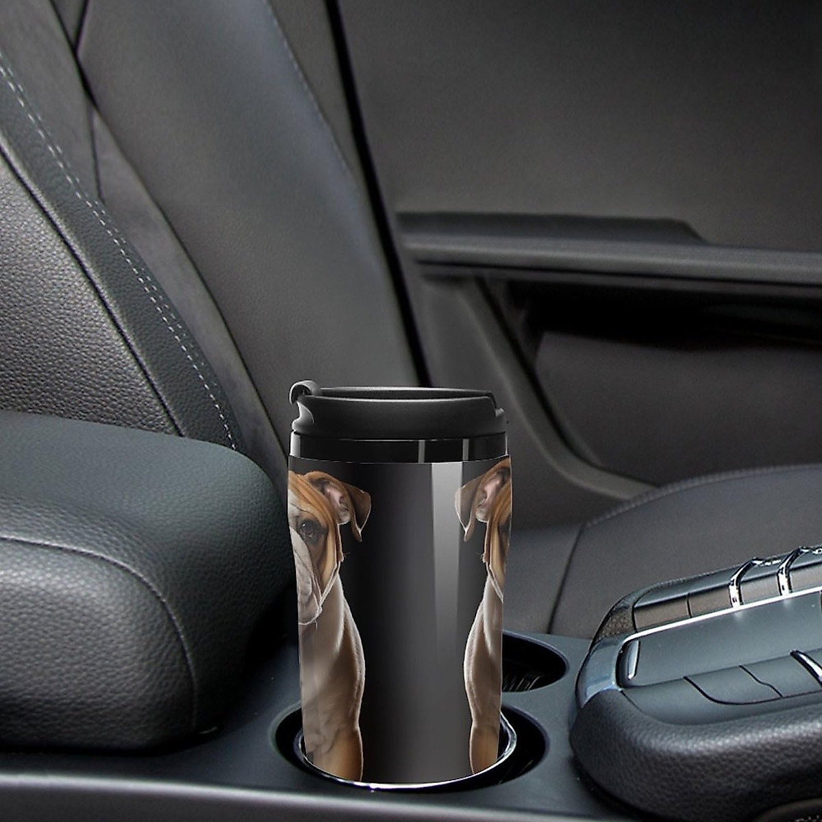 NTVOWPZO Travel Coffee Mug English Bulldog Insulated Travel Mug Stainless Steel Coffee Tumbler Travel Coffee Cup Reusable Coffee Cups with Lids for Hot And Cold Drink