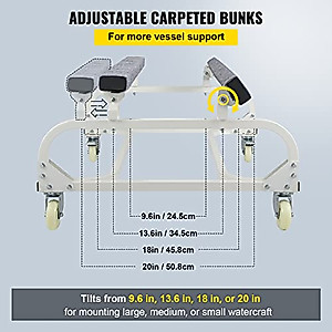 VEVOR Jet Ski Dolly, 1000 LBS Capacity Hand Truck Dolly for Moving Watercraft PWC, Adjustable Width Jet Ski Moving Dolly with Four Casters & Two Brakes, Heavy Duty Dolly for Ski Fishing Boat Sailboat