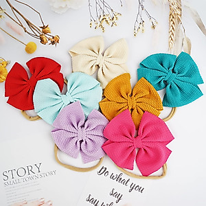 DED 30Pcs Hair Bows Nylon Headbands Super Stretchy Baby Hairbands Hair Accessories for Newborn Infant Toddler