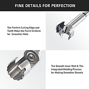 Anfrere 1-1/8" Wood Plug Cutter and Forstner Bit for Wood Cutting Tool Cork Drill Bit Knife, 3/8" Round Shank Carbon Steel Taper Tapered Cutting Tool Cork Drill Bit Knifes, WCB-A4