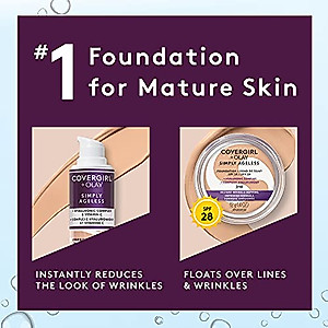 CoverGirl & Olay Simply Ageless Foundation, Warm Beige 245, 0.40-Ounce Package
