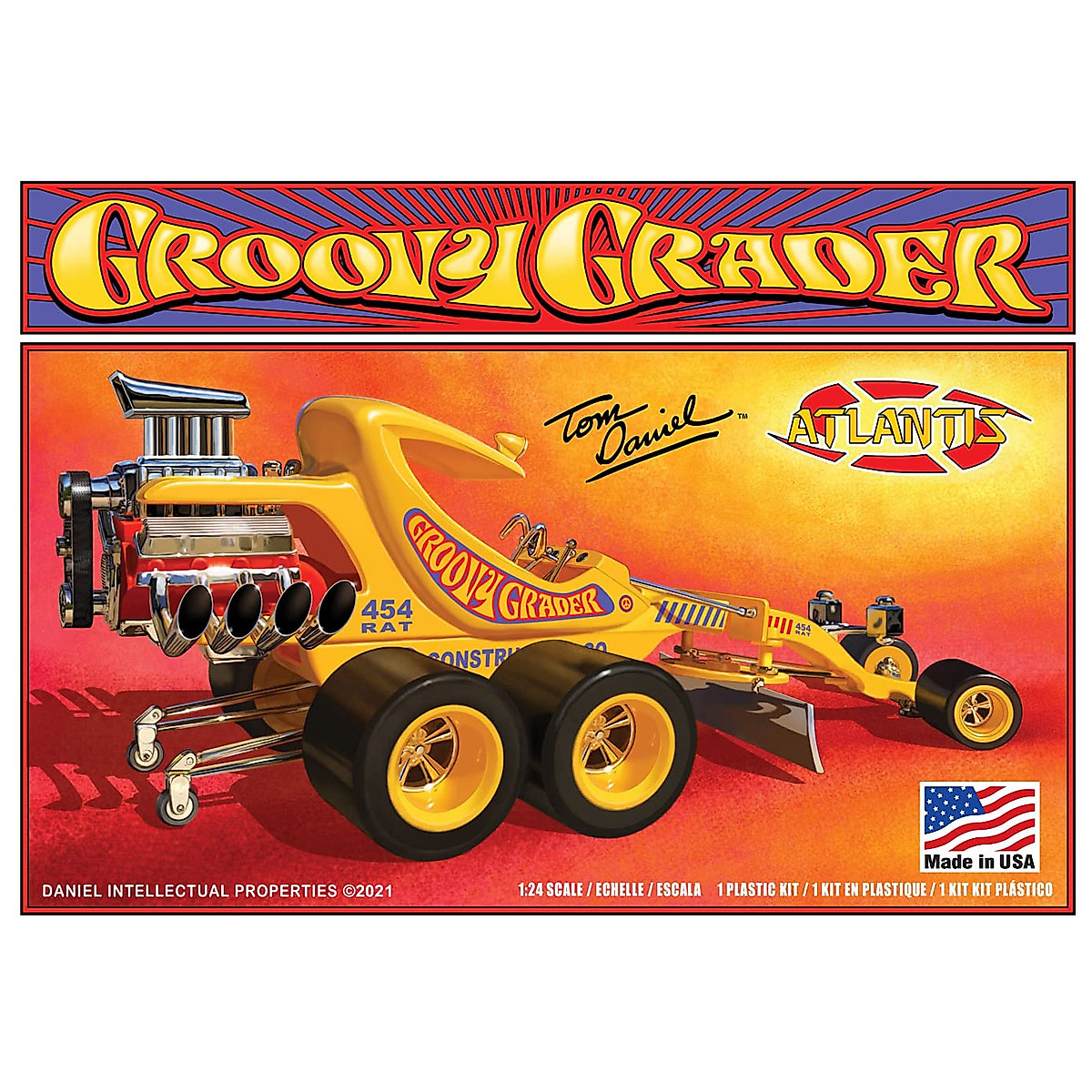 Atlantis Tom Daniel Groovy Grader Show Rod Plastic Model Kit 1/24 Made in The USA