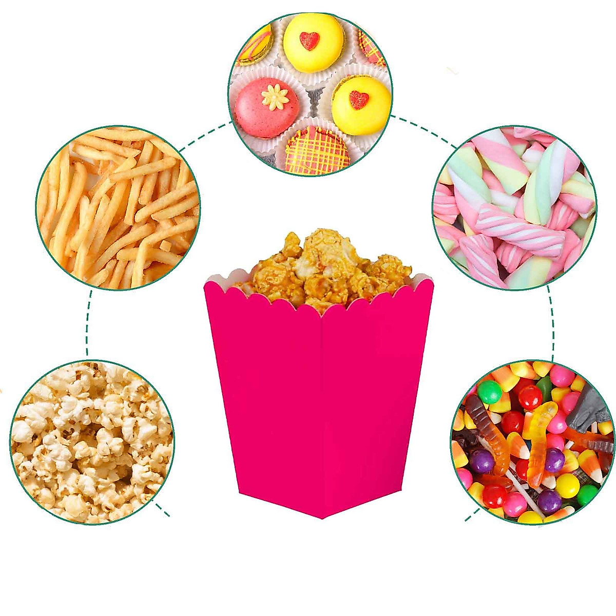 We Moment Hot Pink Mini Popcorn Boxes Pack of 36