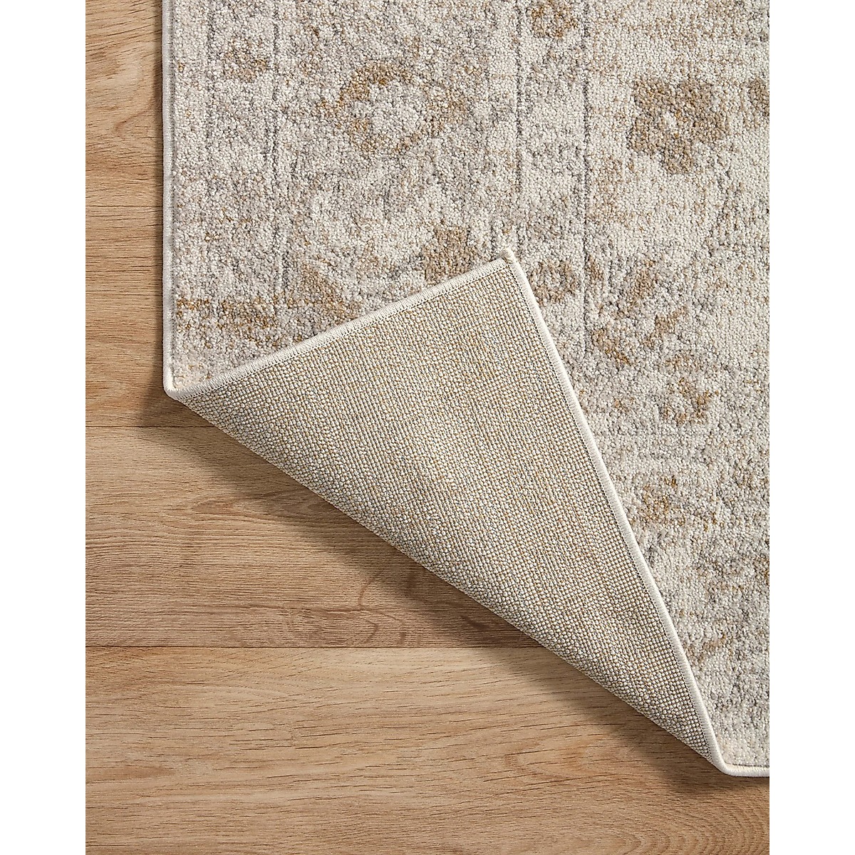 Loloi Odette Collection 6'-7" x 9'-6" Area Rug in Ivory/Beige - Designer Long Runner Rug, Neutral Runner Rug for Hallways & Entryways, High-Traffic Area Rug