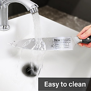 Papa Grandpa Christmas Birthday Gifts -Grandfather Papa Gifts from Grandkids -Best Papa Ever Gifts -Fathers Day Papa Gifts for Granddad Grandpa Grandfather, 8-inch Kitchen Knife Gifts for Papa