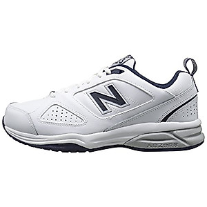 New Balance Men's 623 V3 Casual Comfort Cross Trainer, White/Navy, 10.5 Wide