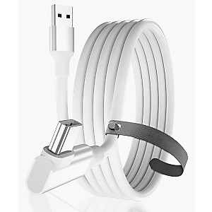 Basesailor Link Cable 16.5FT,USB A 3.0 to Type C 5Gbps VR Charging Charger Cord,Right-Angled USBC Connector Virtual Reality Headset PC Computer Gaming Wire Compatible with Oculus Meta Quest Pro 1 2,16