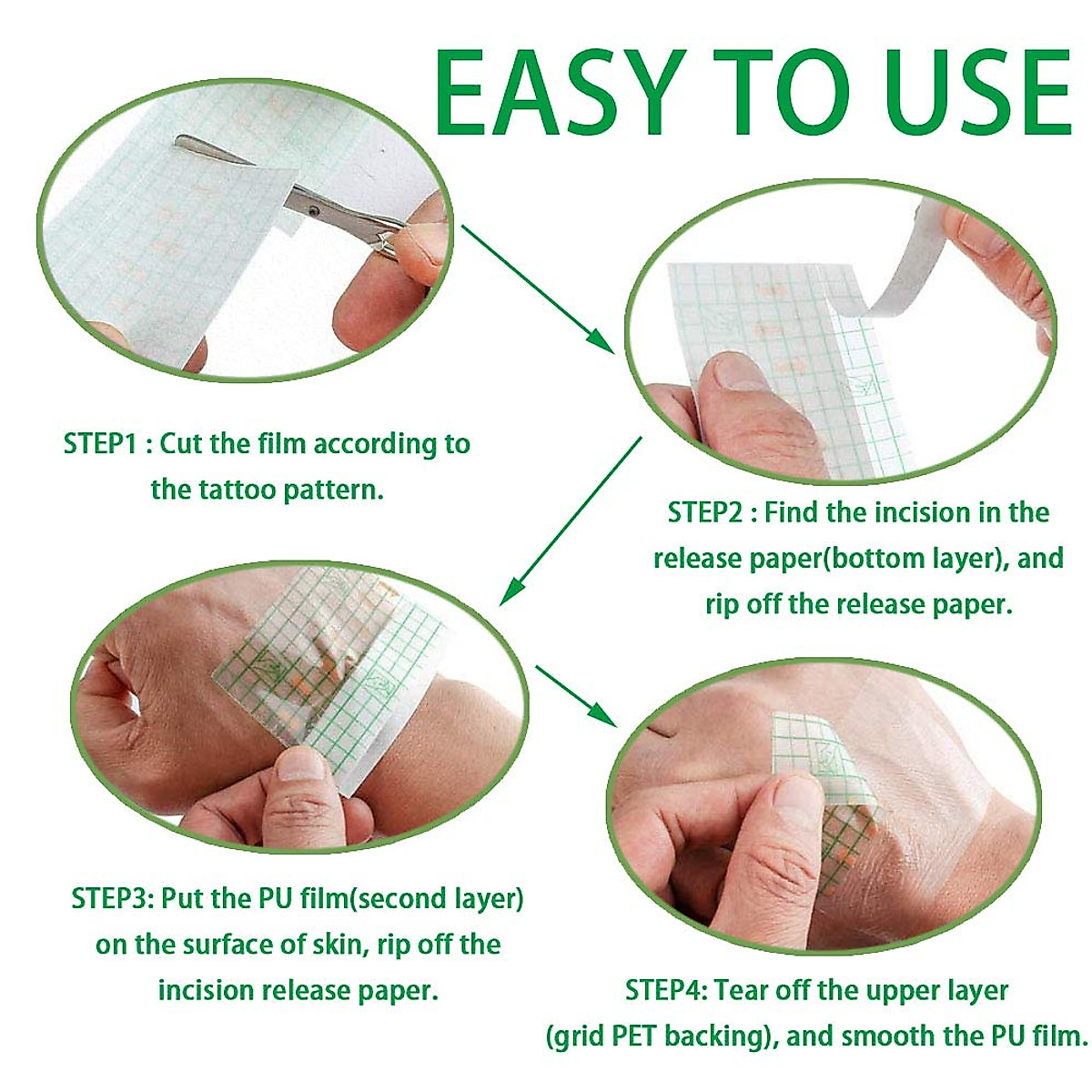 Tattoo Aftercare Bandage Roll 6"x 2 Yard - Waterproof Transparent Film For Tattoo Initial Healing And Skin Repair Adhesive Tattoo Supply Wrap