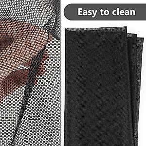 Black Mesh Fabric 59 X 29.5 Inch Polyester Elasticity Fabric Mesh Polyster Netting Fabric for Sewing Suitable for Backpack Pocket Straps Clothes DIY Craft Netting Bag Shopping Bag