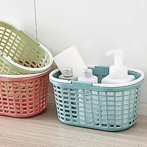 Portable Shower Basket, Box With Handle Plastic Organizer,Bathroom Torage Boxes, College Dorm Room Supplies, Kitchen, Camp, Gym (Pink)