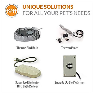 K&H Pet Products Snuggle-Up Bird Warmer, Caged Bird Heater for Small Exotic Birds Like Parakeets or Cockatiels, Bird Heater for Cage - Gray Small 3 X 5 Inches