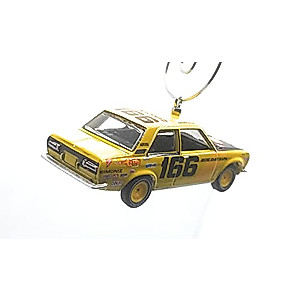 1973 Datsun 510 4-Door Sedan #166 Yellow BRE Brock Racing Enterprises All Terrain Series 13 1/64 Diecast Model Car by Greenlight 35230 B