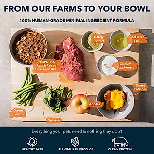 100% Human Grade - Dog Food Toppers for Picky Eaters - Air Dried, All Natural, USA Grass Fed Beef - Limited Ingredient, Grain Free - Seasoning, Meal Mixer, Dog Food Toppers for Dry Food – Beef