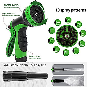 200 ft Garden Hose -Metal Water hose with Nozzle &10 Function Sprayer,Flexible, Heavy Duty,No Kink& Tangle, Lightweight, 304 Stainless Steel Car Washing Hoses Pipe for Outdoor,Yard