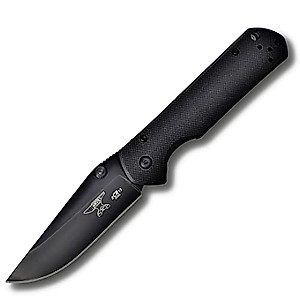 ANVIL BLADESMITHS ® - SILVERTIP - Pocket Knife, G-10 Black Handle, Straight Edge, Black Oxide Blade