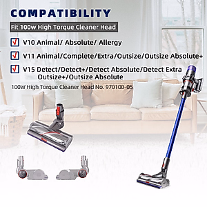 Ball Wheel Replacement Parts for Dyson V10 V11 V15 Gen5 Outsize Vacuum Cleaner 100W High Torque Cleaner Head No. 970100-05