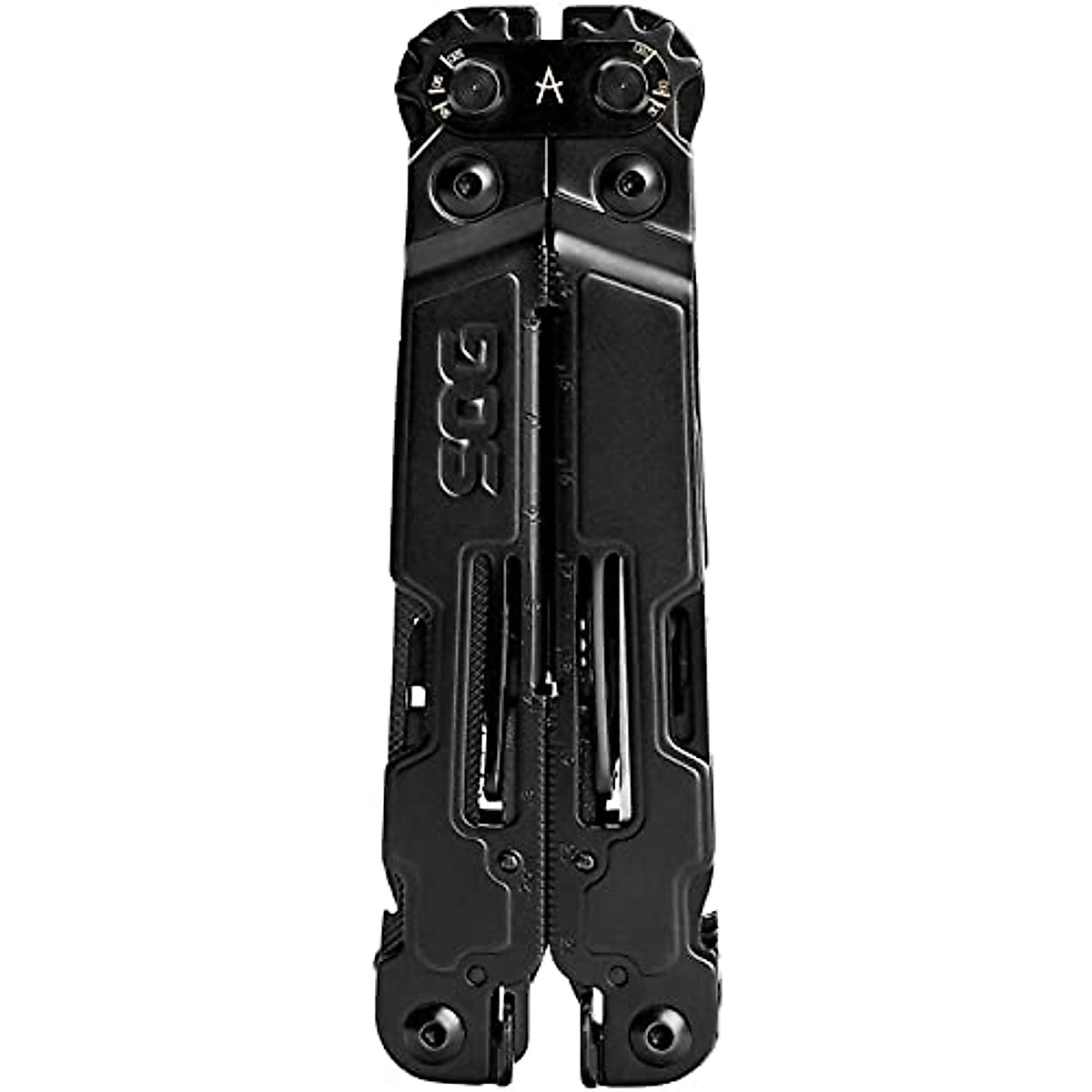 SOG PowerAccess Deluxe All-Around Heavy Duty Stainless Steel Multi-Tool w/Nylon Sheath, Two Knife Blades, Can & Bottle Opener, Black