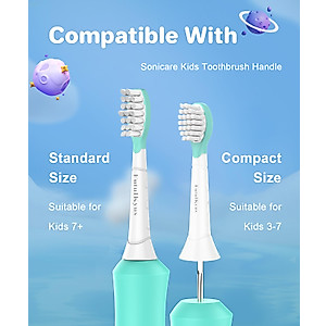 Kids Replacement Heads for Philips Sonicare: 7+ Child Soft Electric Toothbrush Standard Children Brush Head for Boy Girl, Pink & Blue 4 Pack