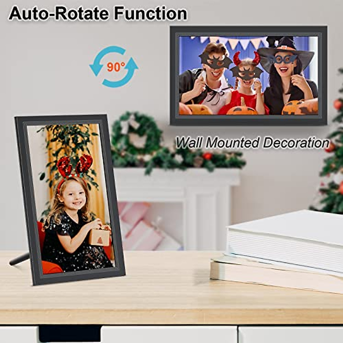 YunQiDeer FRAMEO Digital Picture Frame- 15.6inch Digital Photo Frame with 1920 * 1080 IPS Touch Screen HD Disply,Built-in 32GB Storage,Wall-Mounted,Digital Frame Share Photos and Videos via Free App