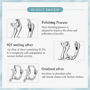 MUNDELL 925 Sterling Silver Cute Cat Tiny Huggie Hoop Earrings for Cat Lovers Hypoallergenic Earrings for Women Fine Jewelry