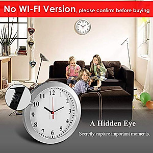 Newwings Hidden Camera Wall Clock Nanny Cam with Motion Detection, Indoor Security Spy Camera for Home and Office, No WiFi Vision No Audio