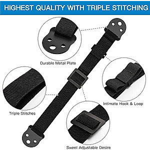 PERLESMITH TV Anti-tip Straps for TV, Screen and Furniture - Heavy Duty Dual TV Safety Straps with Metal Plate for Child Protection-Adjustable Earthquake Resistant Straps Secure Safety (PSAS1)