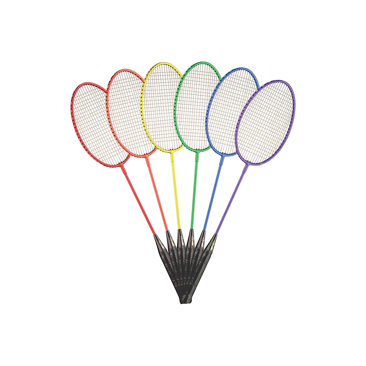Champion Sports All Steel Shaft and Frame Badminton Racket - Set of Six Colors