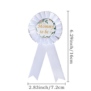 HAPPYLAND Baby Shower Decorations Mom to be Neutral Sage Green Set Mommy to be Daddy to be Tinplate Badge Pin Shower Gender Neutral Baby Shower Flower for Gender Reveal