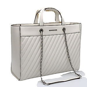 Michael Kors Rose Large East/West Tote Bag Handbag, Optic White