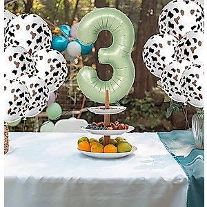 Number 3 Balloon 40 Inch Sage Green Number Balloon Foil Mylar Balloon for Boys Girls 3rd 30th Birthday Wedding Anniversary Jungle Party Decoration Supplies large Number Balloons