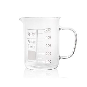 DS. DISTINCTIVE STYLE Chemistry Glass Beaker with Handle 500 Milliliters Lab Beaker Borosilicate Glass Measuring Cup for Laboratory