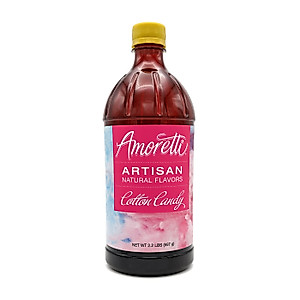 Amoretti - Natural Cotton Candy Artisan Flavor Paste 8 oz - Perfect For Pastry, Savory, Brewing, and more, Preservative Free, Gluten Free, Kosher Pareve, No Artificial Sweeteners, Highly Concentrated