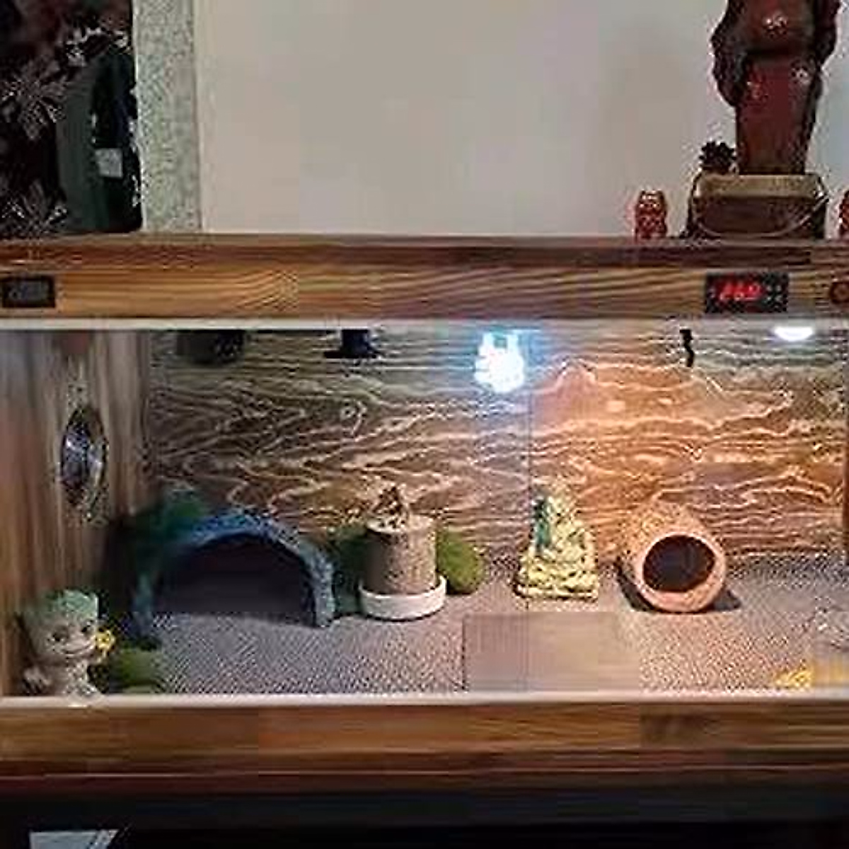 Reptile Rock Hideout Reptile Rock Hide Cave, Aquarium Habitat Décor Rock Tortoise Hideout for Reptiles, Small Lizards, Turtles,Bearded Dragon Tortoise, Amphibians, Fish (N17)