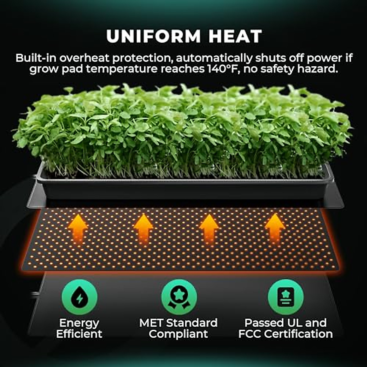 MARS HYDRO Seedling Heat Mat Waterproof 10''x 20.75'' and Digital Thermostat Comb Set with Propagation Heating Mat Temperature Controller for Indoor Seed Starting