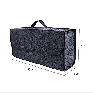 Car Trunk Storage Felt Cloth Foldable Finishing Box Organizer in The Car Multifunctional Durable Storage Box Auto Accessories (Grau)