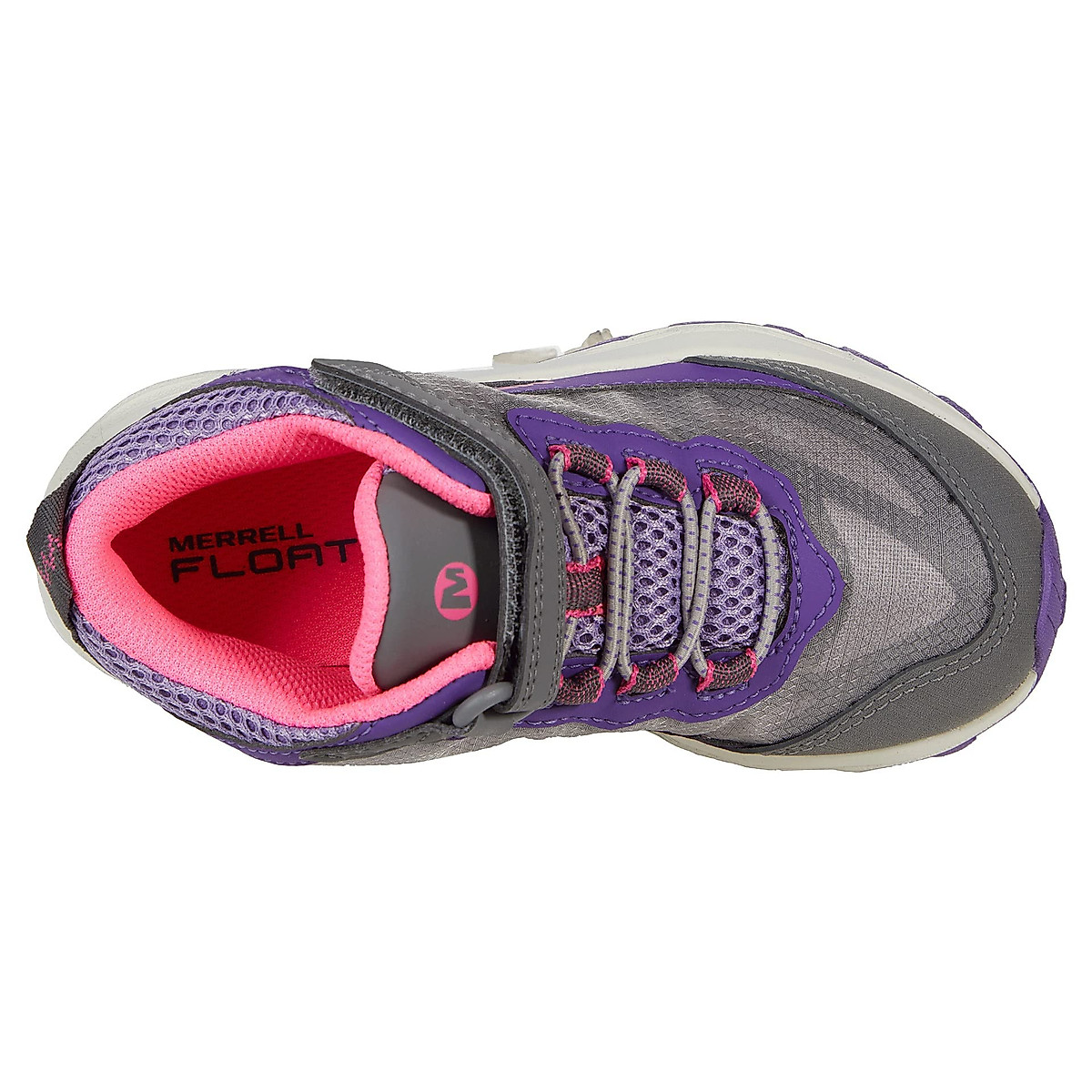 Merrell Moab Speed Mid Alternative Closure Waterproof Hiking Boot, Grey/Pink/Purple, 5 US Unisex Big Kid