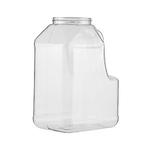 1 Gallon Clear Plastic Jars with Screw On Lids, BPA Free, PET Plastic, Made in USA, Bulk Storage Containers ( Pack of 3)